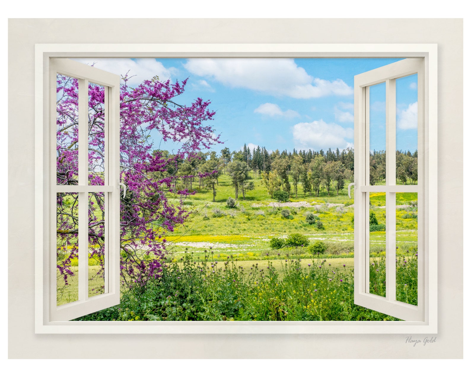 Window Landscape Painting Window View Canvas Open Window | Etsy