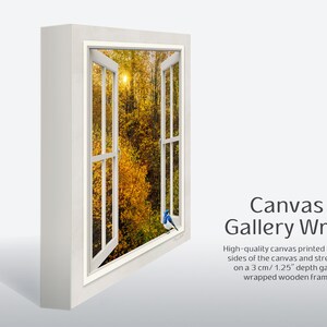 Vertical Fake Open Window Printed on Canvas, Framed Window Art Canvas ...