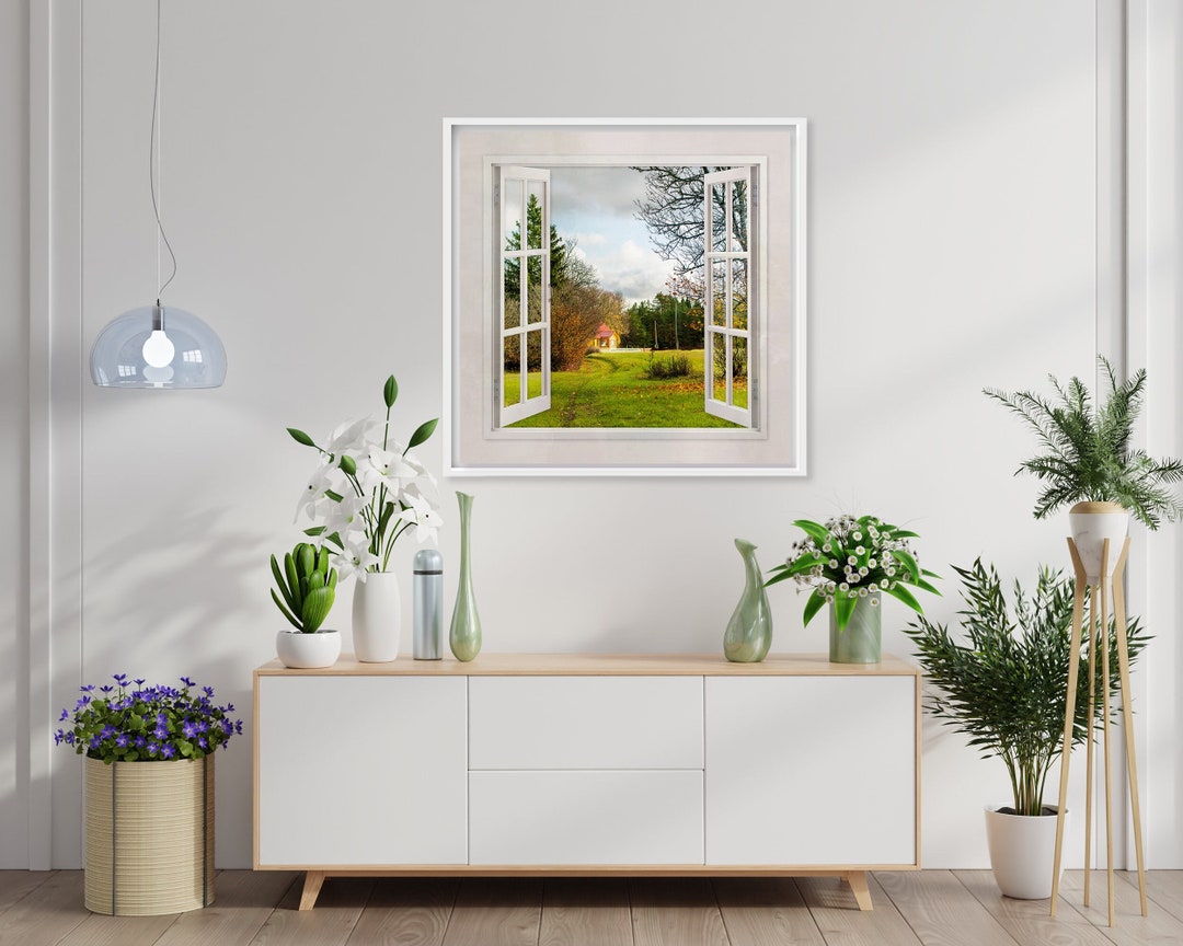 Country Landscape Window View Art Printed on Canvas Estonia - Etsy