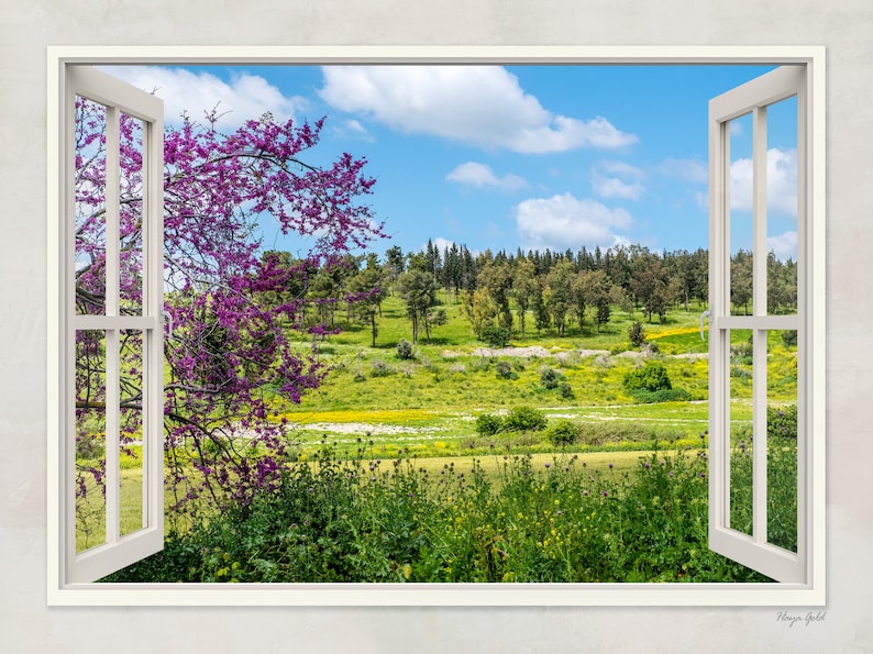 Window Landscape Painting Window View Canvas Open Window - Etsy