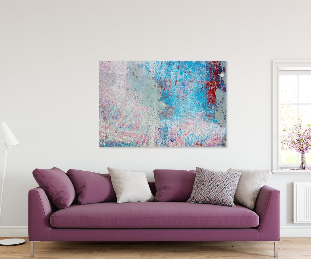Abstract Textured Wall Art - Splattered Paint on Canvas, Urban-inspired ...