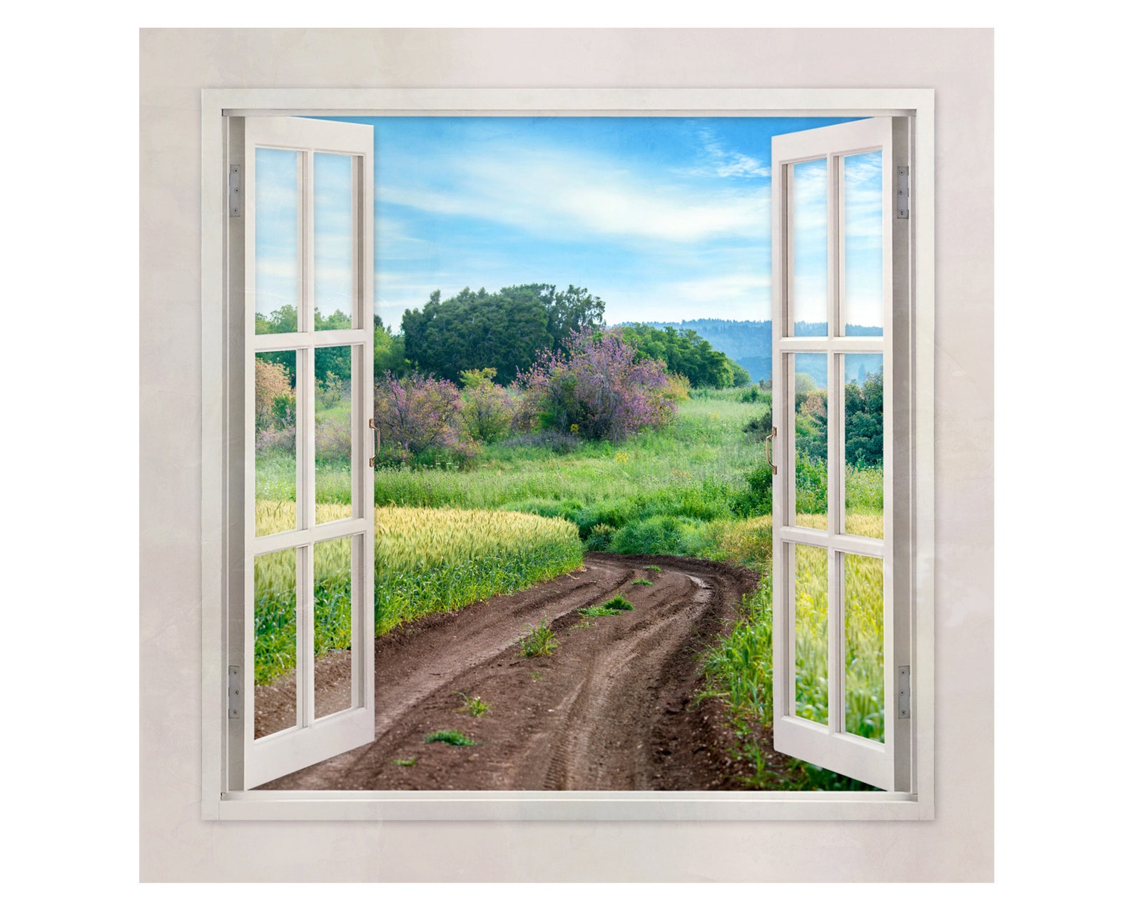 Window View Print on Canvas Open Window Wall Art Framed Fake | Etsy