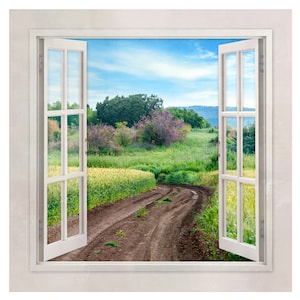 Window View Print on Canvas Open Window Wall Art Framed Fake | Etsy