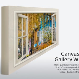 Window Picture View Printed on Canvas, 3D Open Window Wall Art Canvas ...