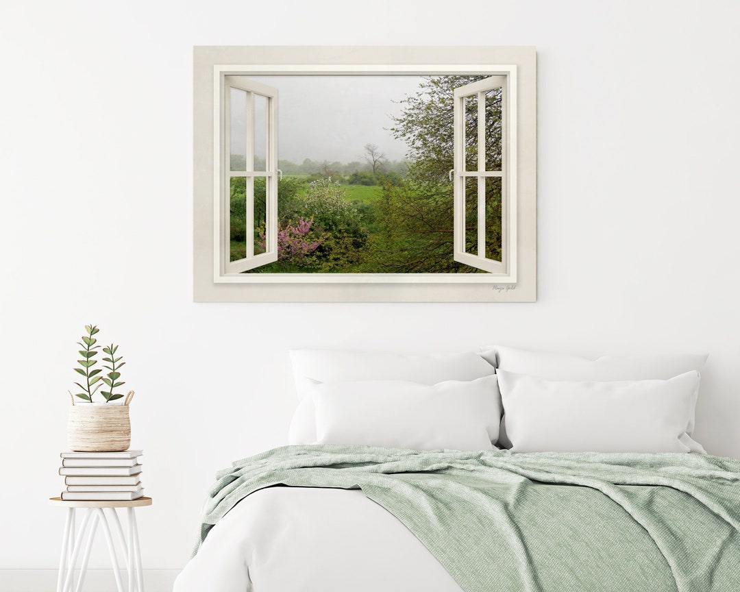 Large Window View Canvas of a Tuscany Landscape, Giclée Print on Canvas ...