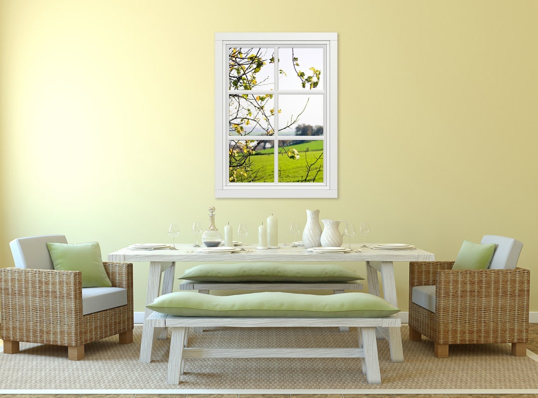 Countryside 3D Faux Window View Canvas – Rustic Nature Wall Art With ...