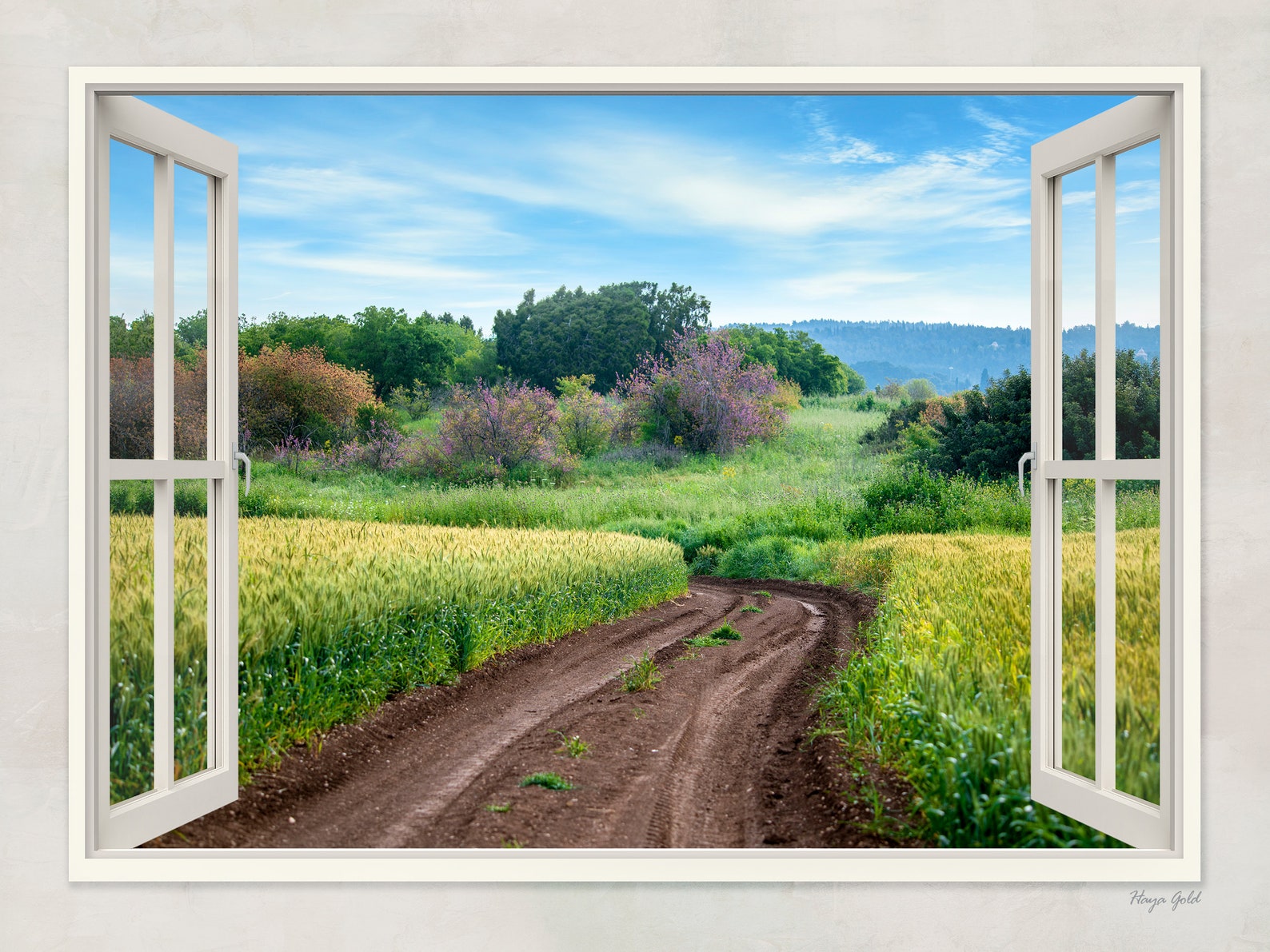 Window View Print on Canvas Open Window Wall Art Framed Fake - Etsy