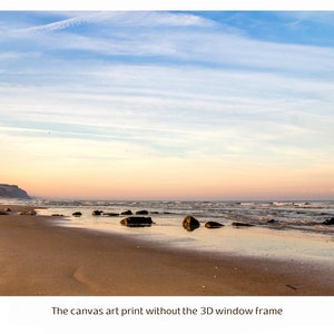 Window View of the Mediterranean Sea at Sunrise Printed on Canvas ...