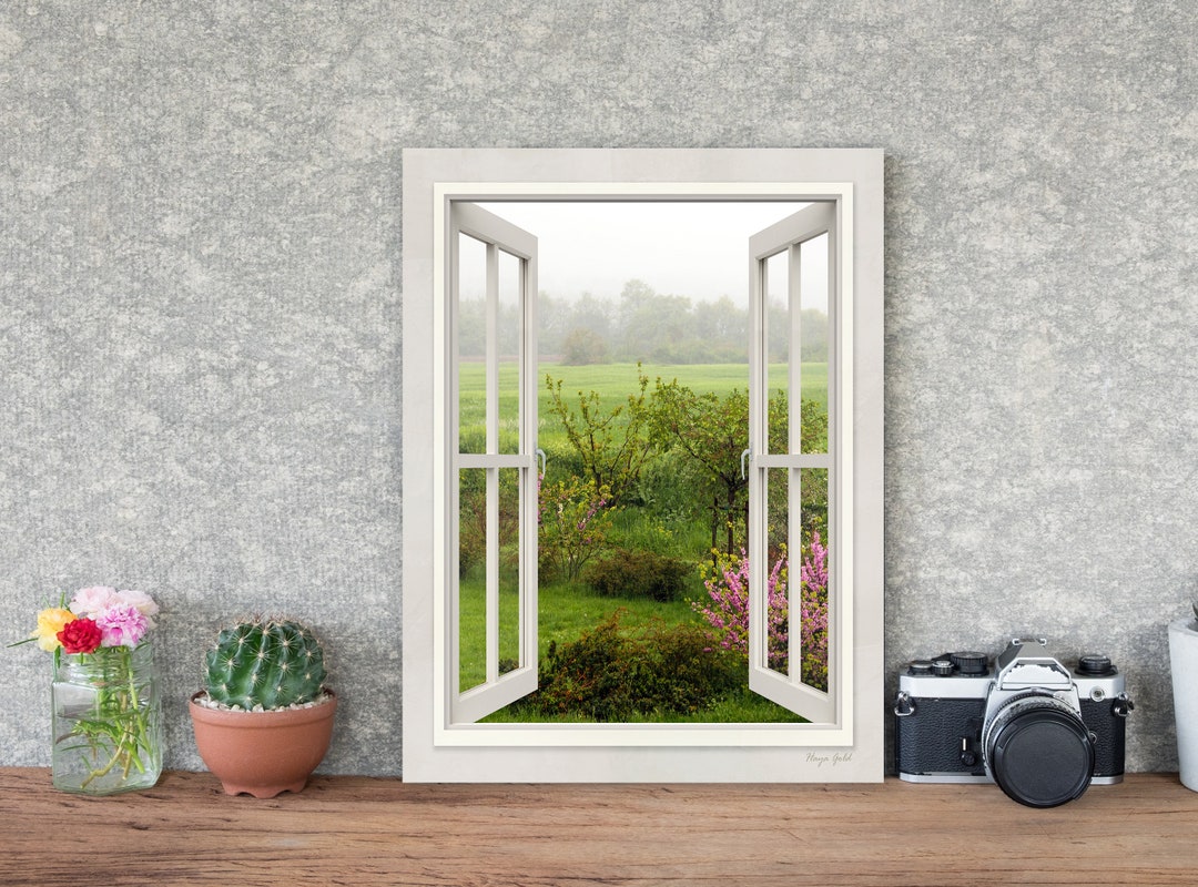 Tuscany Garden Window View Canvas Art Print Large Open Window - Etsy