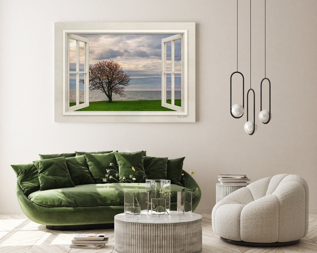 Estonian Seascape: Window Frame Canvas Art - Large Print for Home Decor ...