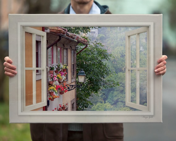 Fake Window View Wall Décor Canvas Art Print Landscape - Etsy