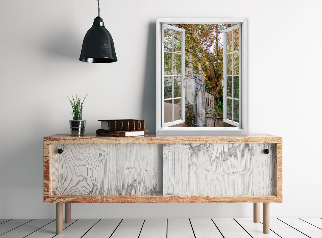 False Window Frame Landscape Photo Printed on Canvas, Ready to Hang ...