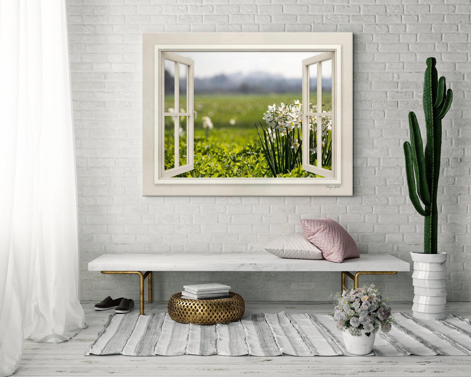 Large Daffodil Picture Wall Art Window View Art Print on - Etsy