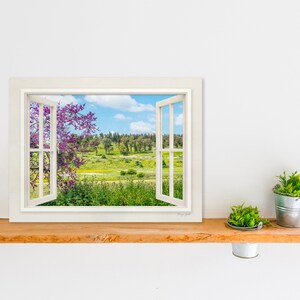 Window Landscape Painting, Window View Canvas, Open Window Wall Art ...