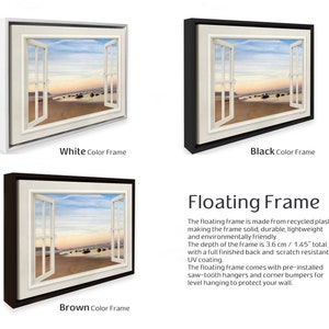 Window View of the Mediterranean Sea at Sunrise Printed on Canvas ...