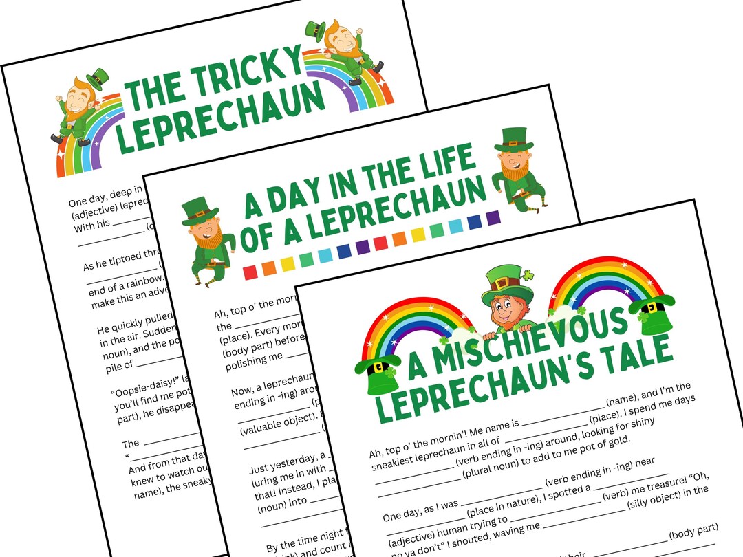 Leprechaun Mad Libs- Saint Patrick’s Day Activity- Digital Download - Etsy