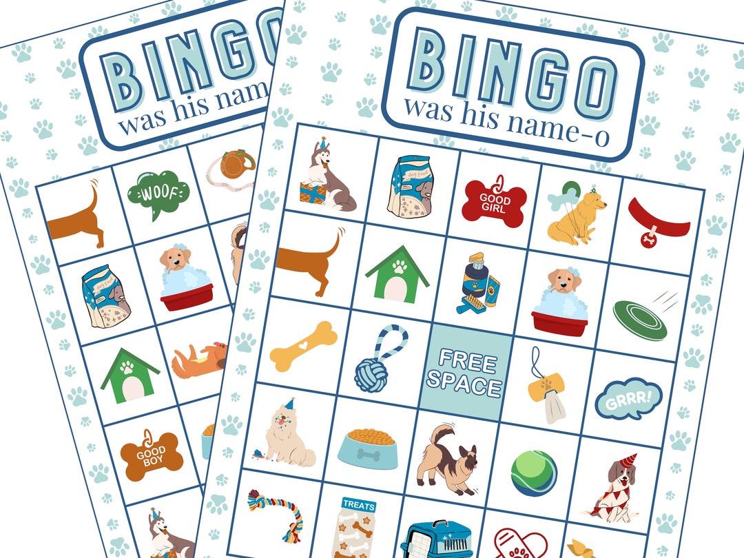 Dog Bingo- Digital Download- Dog Game- Birthday Party Game - Etsy