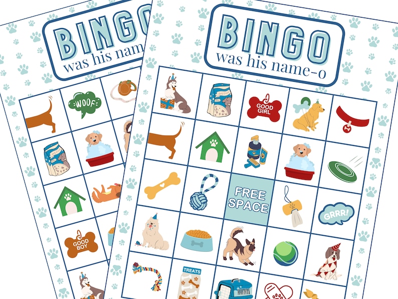 Dog Bingo- Digital Download- Dog Game- Birthday Party Game - Etsy