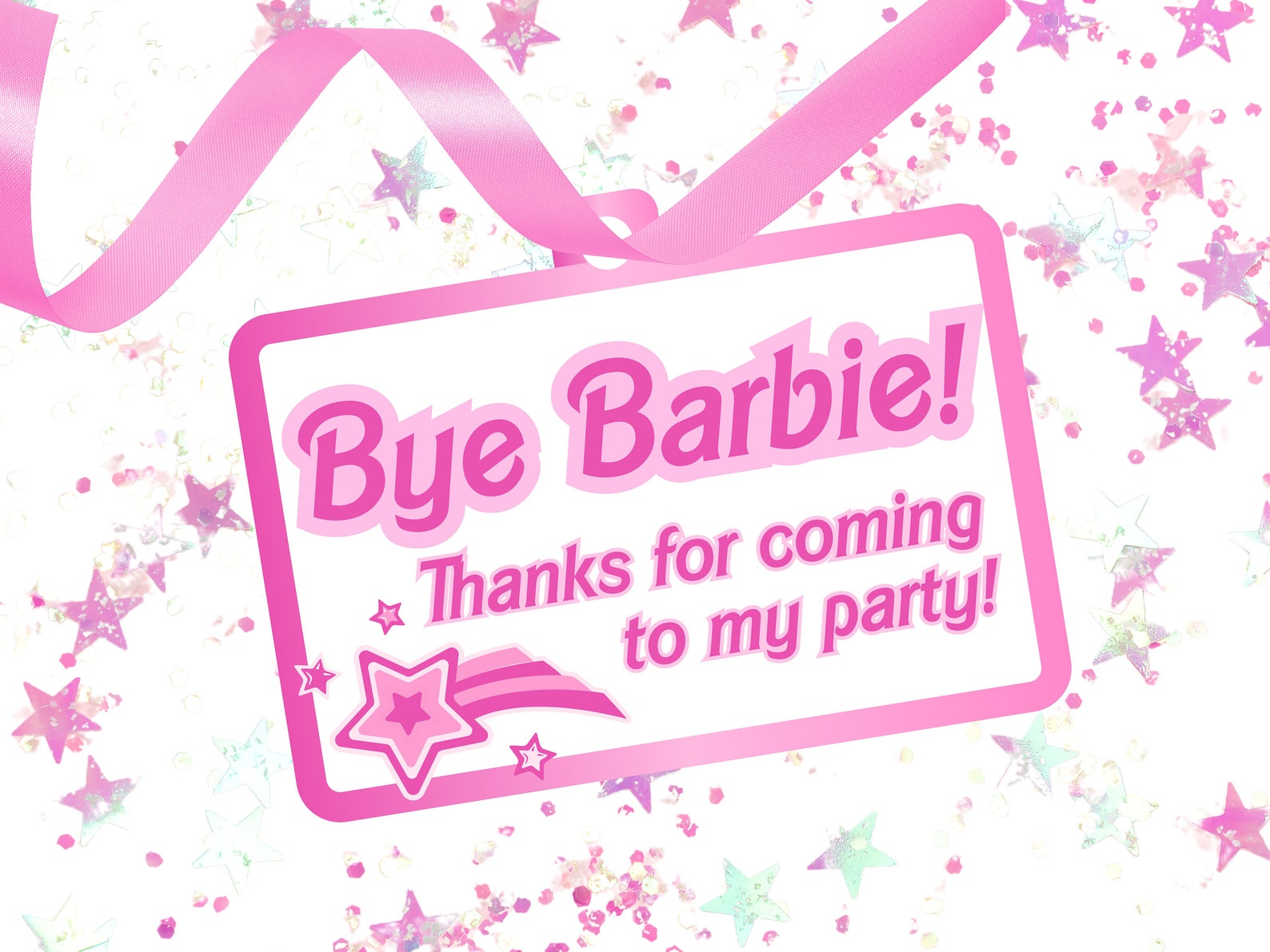 Bye Barbie Barbie Themed Party Fabvor Tags Digital Downloan File - Etsy