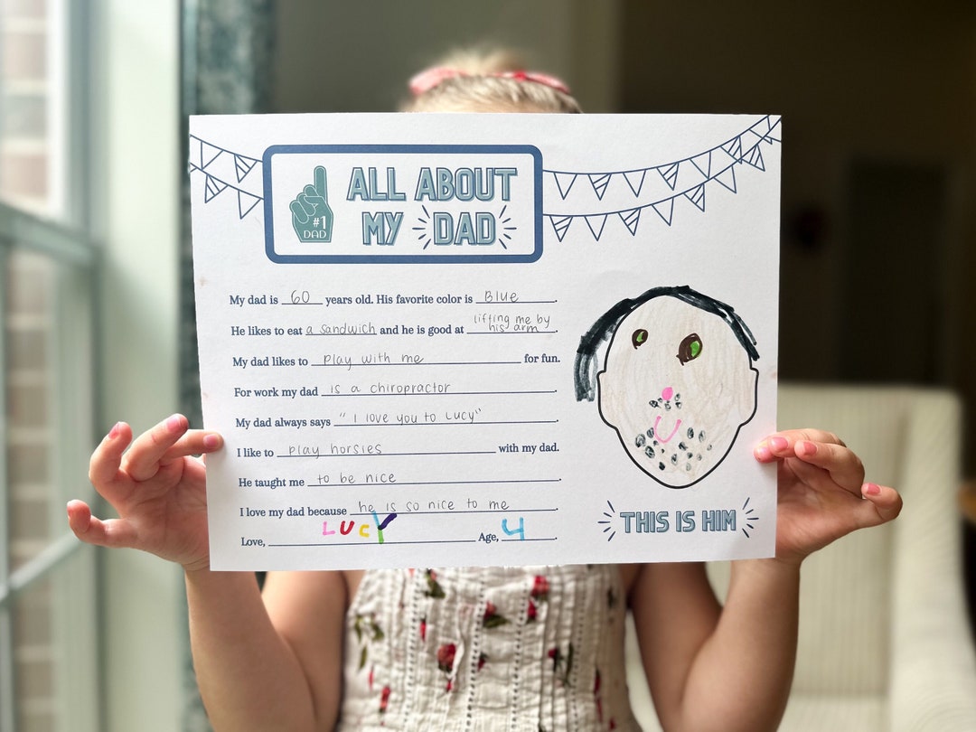 All About My Dad- Printable- Digital Download- Father’s Day Gift - Etsy