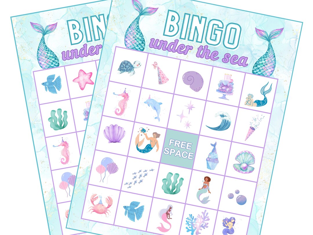 Mermaid BINGO- Under the Sea Themed BINGO Game- Digital Download- Print ...