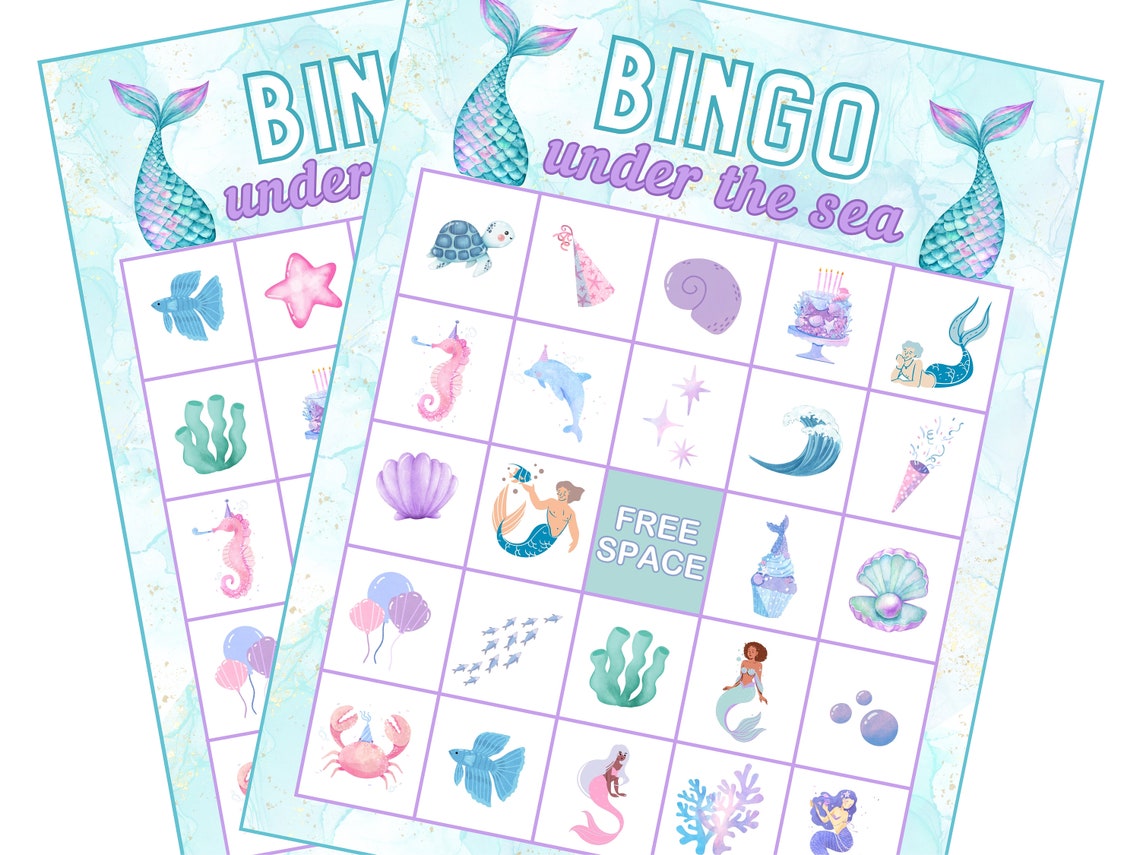 Mermaid BINGO- Under the Sea Themed BINGO Game- Digital Download- Print ...