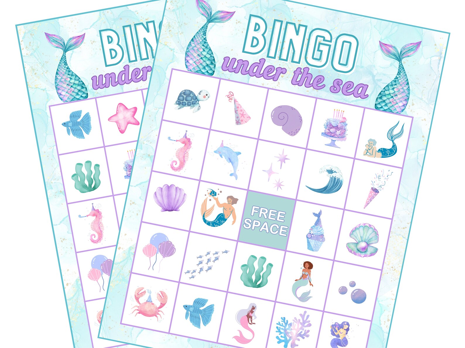 Mermaid BINGO- Under the Sea Themed BINGO Game- Digital Download- Print ...