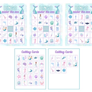 Mermaid BINGO- Under the Sea Themed BINGO Game- Digital Download- Print ...