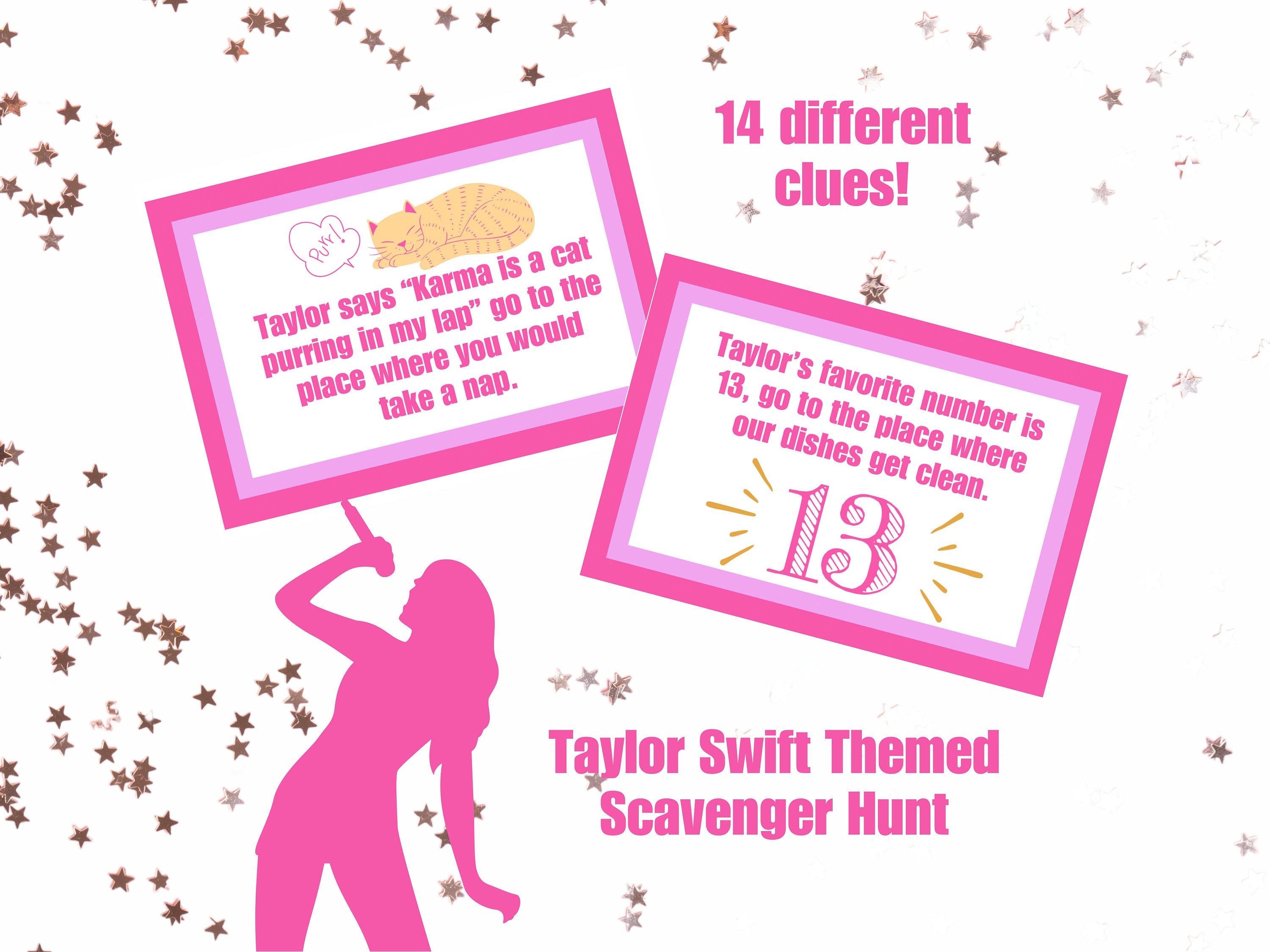 Taylor Swift Themed Scavenger Hunt- Taylor Swift Party- Birthday Party ...