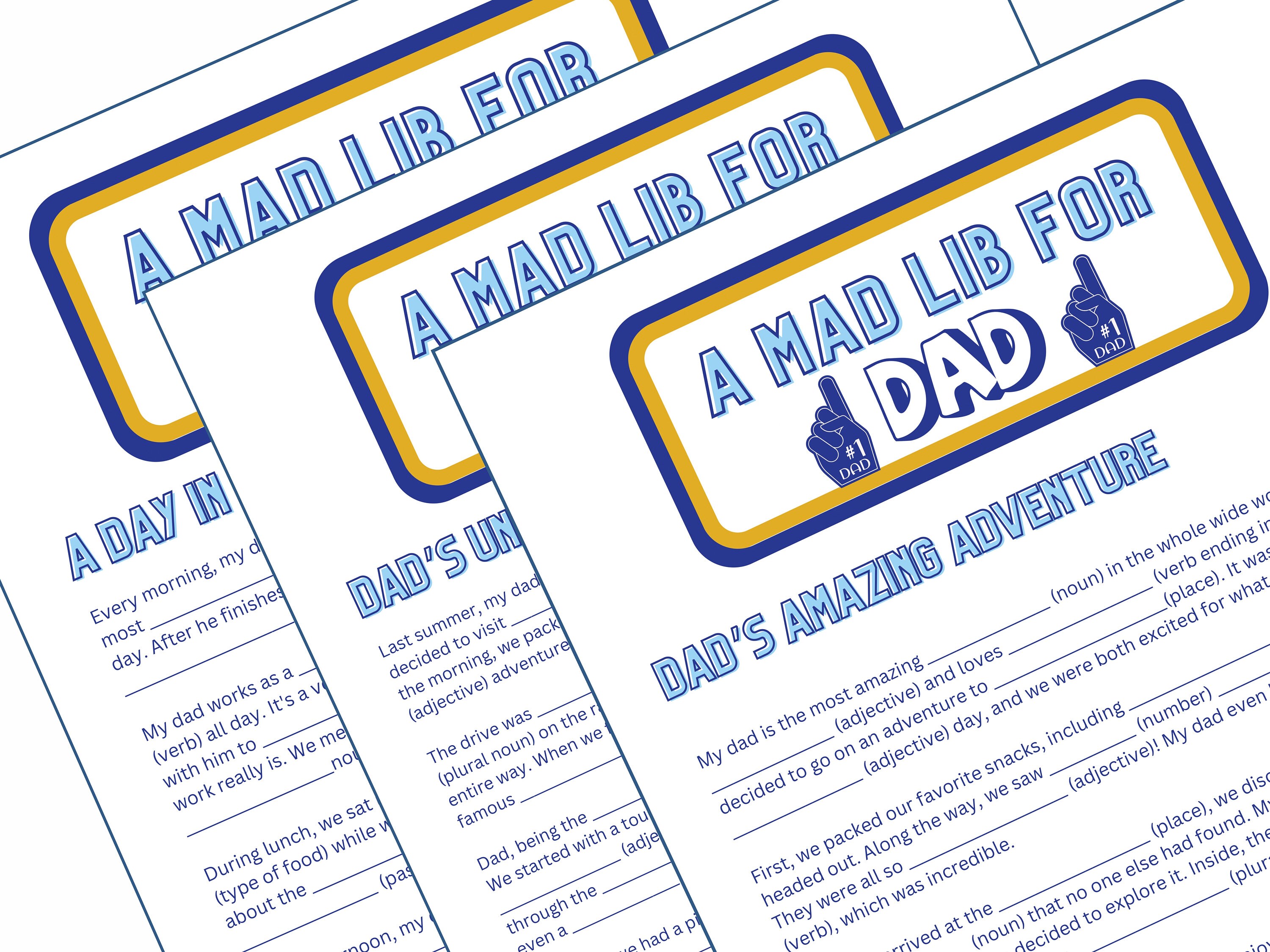 A Mad Lib for Dad- Father’s Day Printable- Digital Download - Etsy