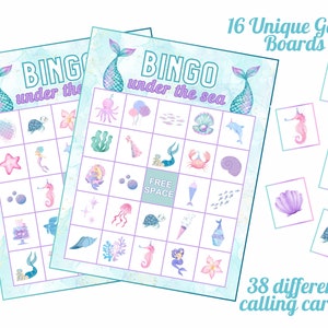 Mermaid BINGO- Under the Sea Themed BINGO Game- Digital Download- Print ...