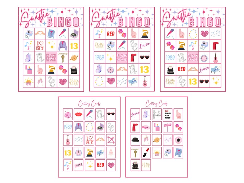 BINGO Taylor Swift Birthday Party Print at Home Printable Game - Etsy UK