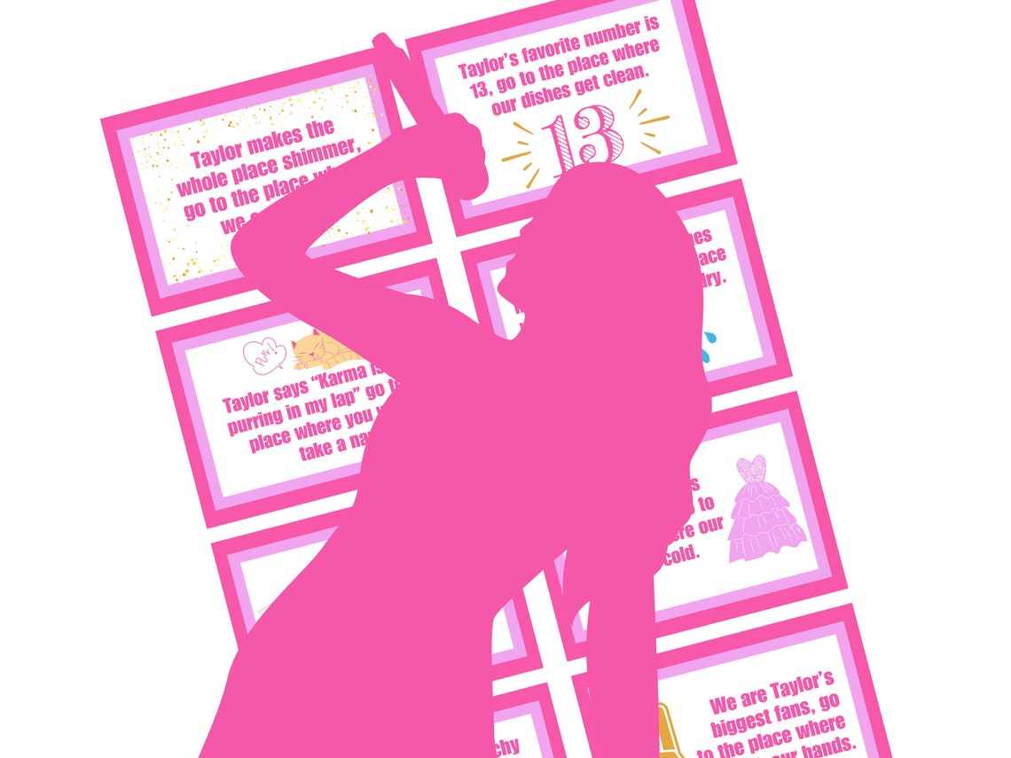 Taylor Swift Themed Scavenger Hunt- Taylor Swift Party- Birthday Party ...