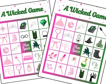 Magical Wicked-themed Bingo Game Printable Set – Fun Party Activity ...