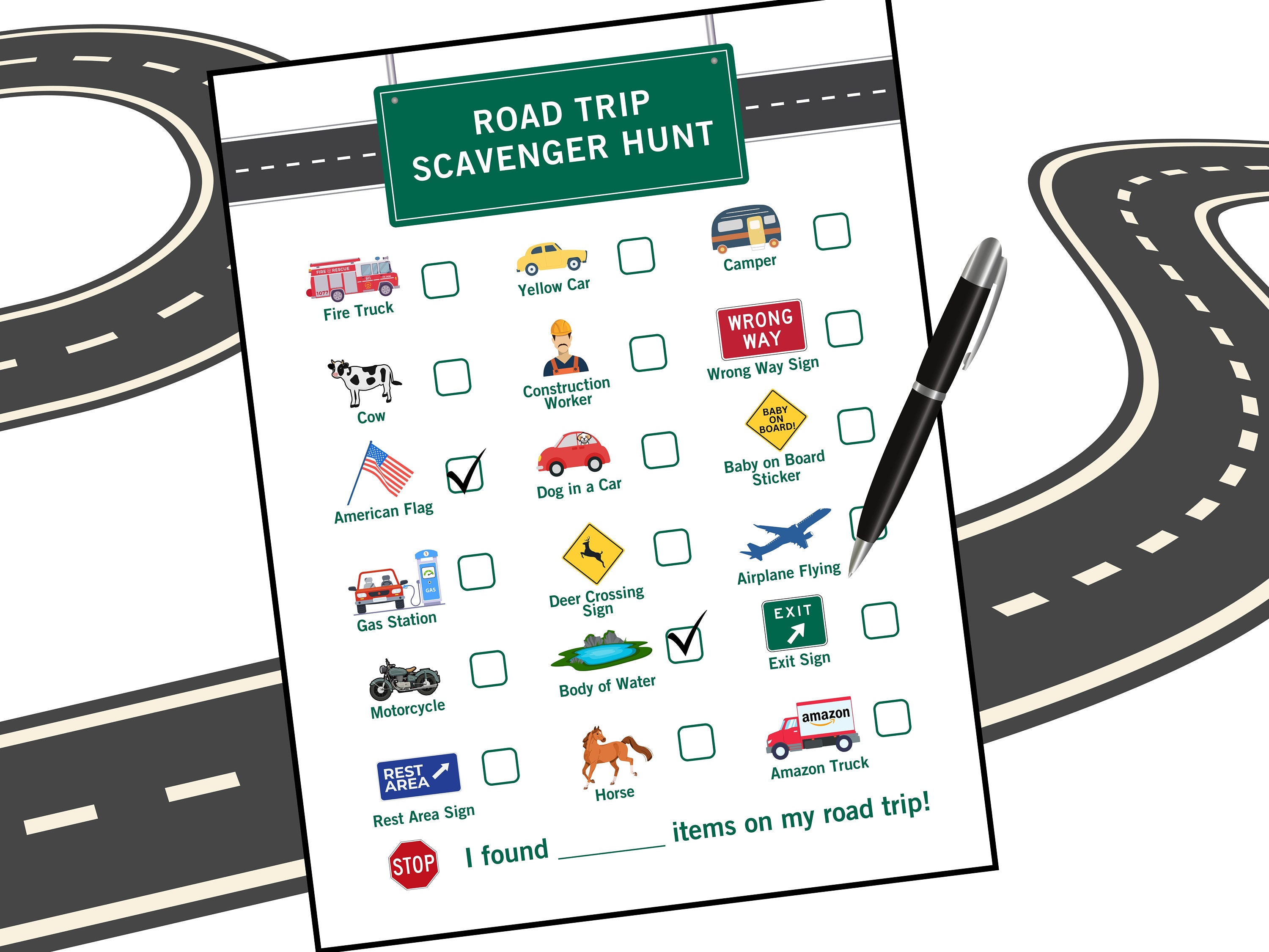 Road Trip Activity Pack Printable Digital Download Scavenger Hunt ...