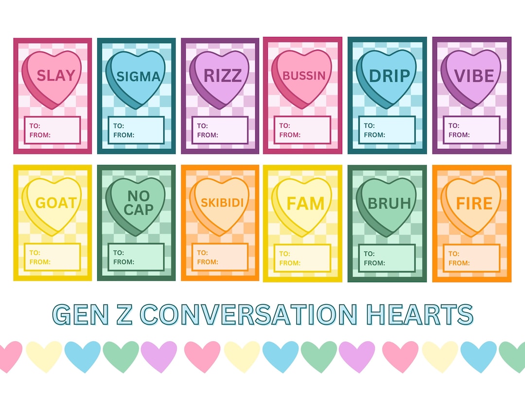 Gen Z Slang Candy Conversation Hearts- Valentine’s Day- School ...
