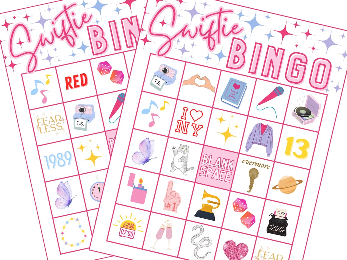 Swiftie BINGO Taylor Swift Birthday Party Print at Home Printable Game ...