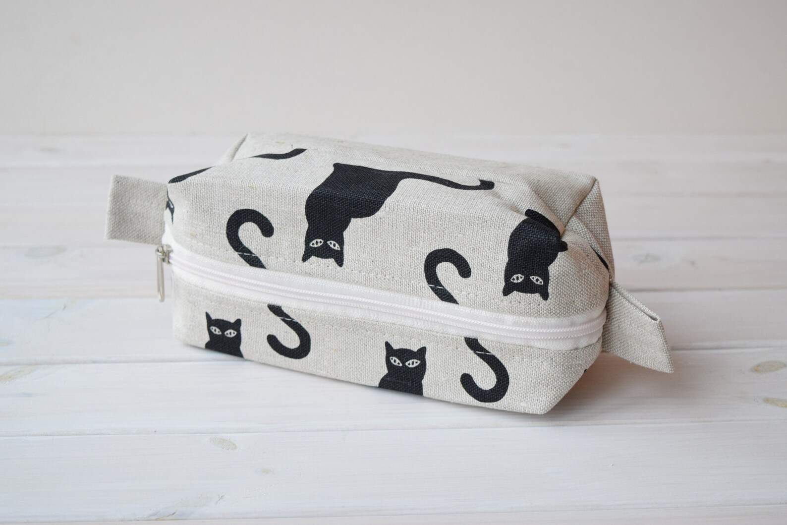 Cats Box Pouch Linen Pouch Box Toiletry Bag Boxy Pencil - Etsy