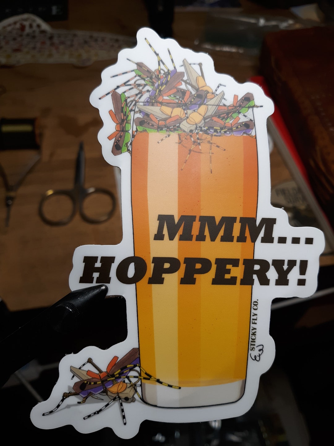 Hopper Fly Fishing Beer Sticker - Etsy