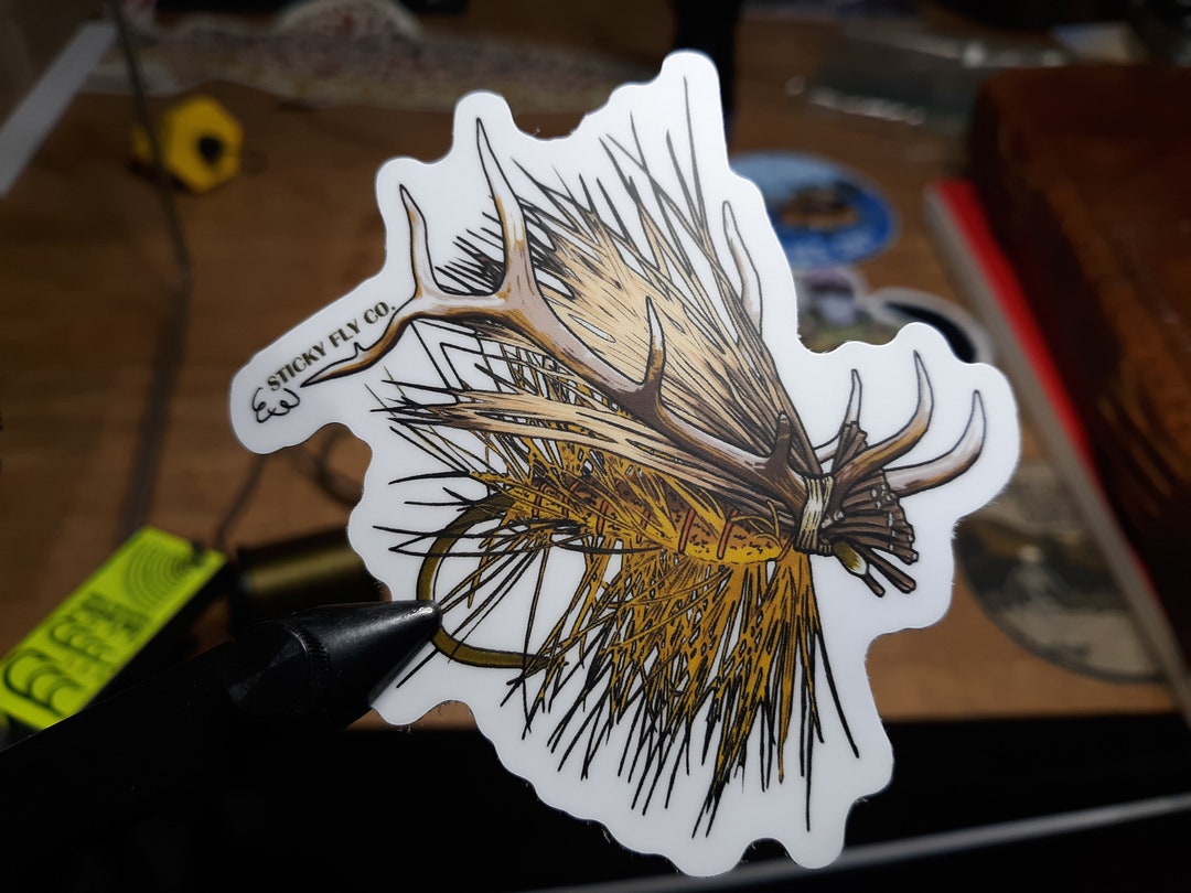 Elk Hair Caddis Fly Sticker - Etsy