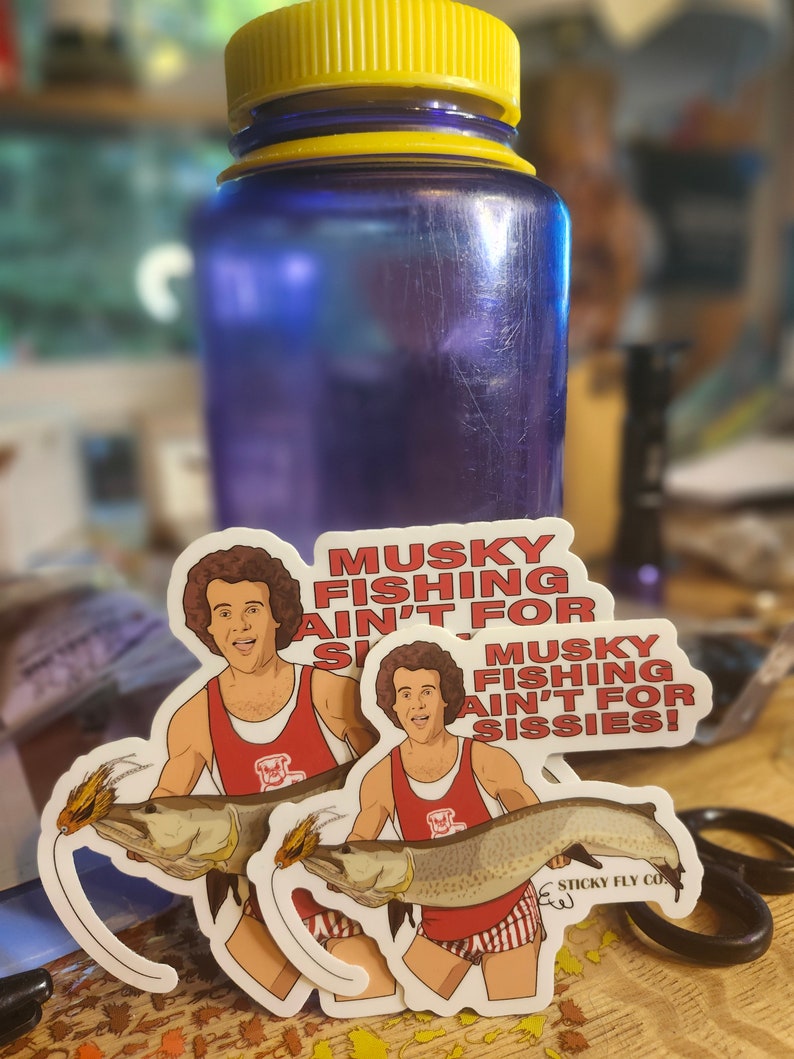 4 or 5 Richard Simmons Musky Fly Fishing Sticker - Etsy