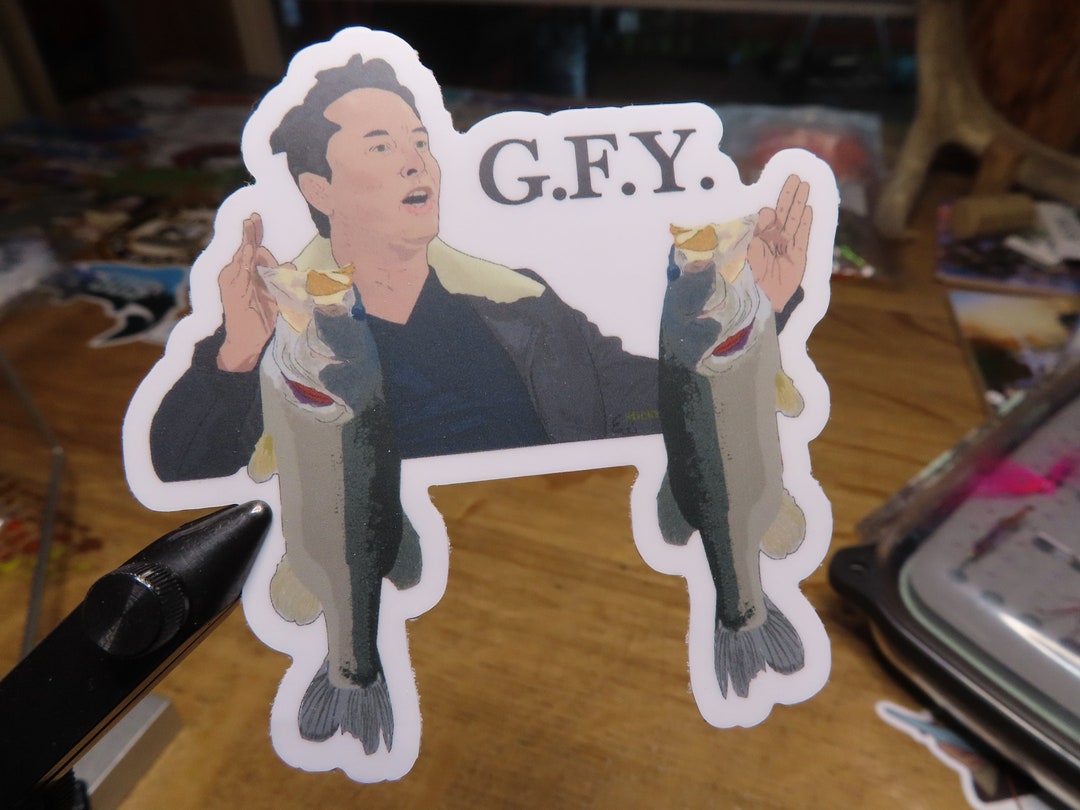Elon Musk Bass Fly Fishing Sticker - Etsy