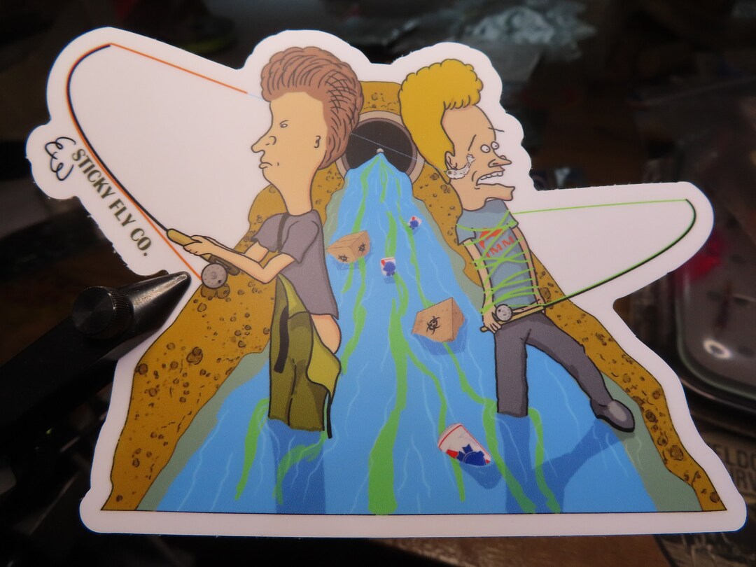 Beavis and Butt-head Fly Fishing Sticker - Etsy
