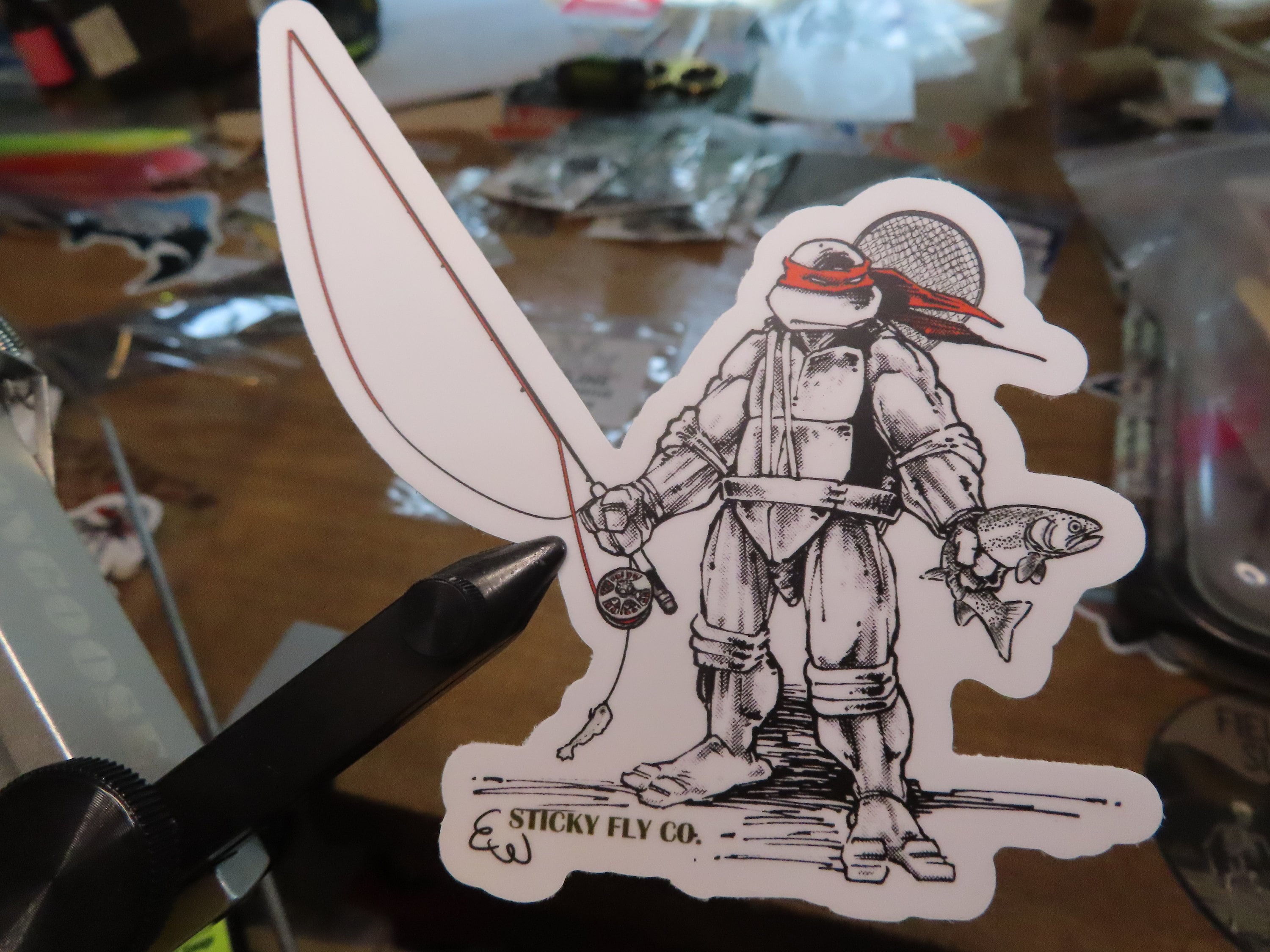 Leonardo TMNT Fly Fishing Sticker - Etsy