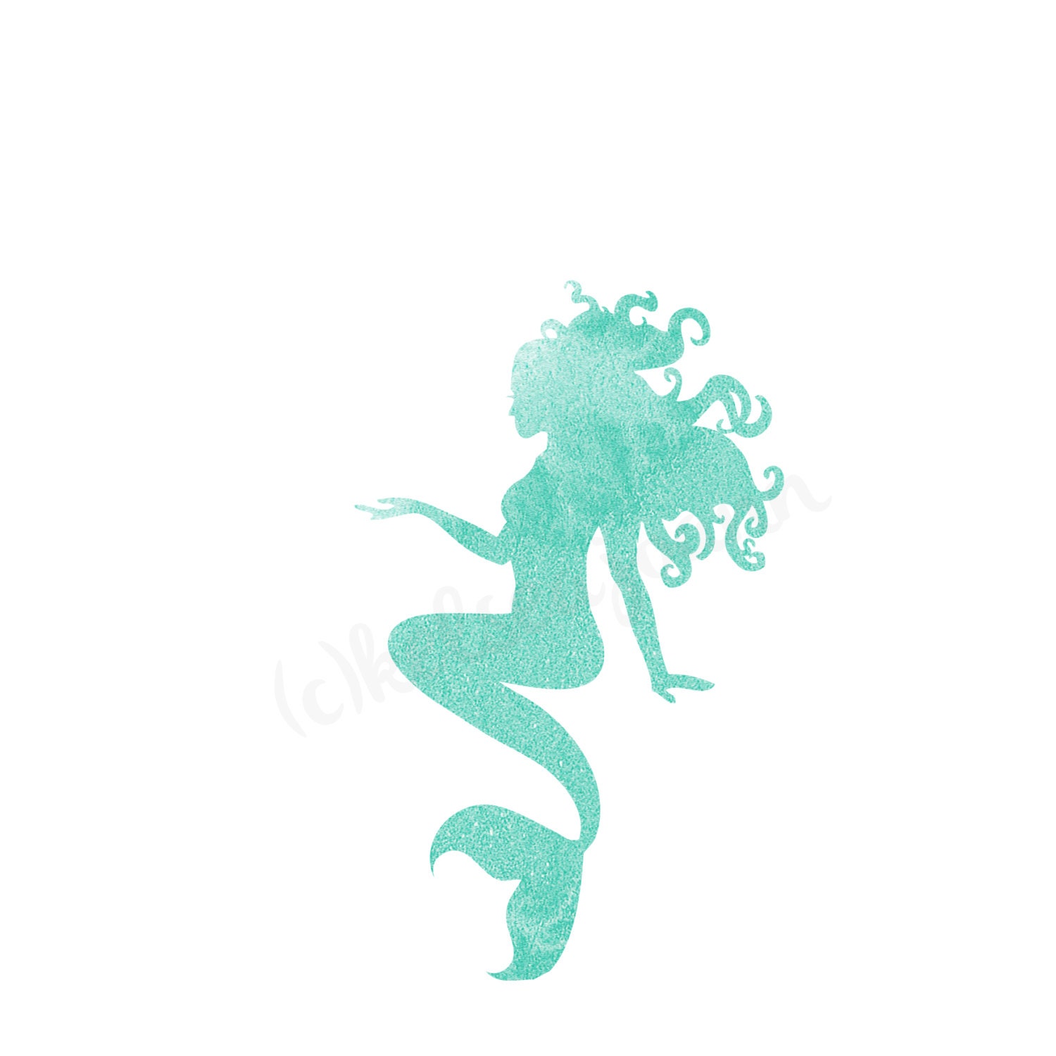 Mermaid Wall Art Teal Mermaid Decor Little Girl Nursery Art | Etsy