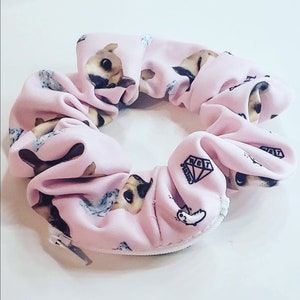 Personalized Zipper Storage Scrunchie Hair Tie Dog Face Scrunchy Hair ...