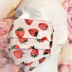 RED STRAWBERRIES MASK Adult Face Mask Double Layer We Can Customize It ...