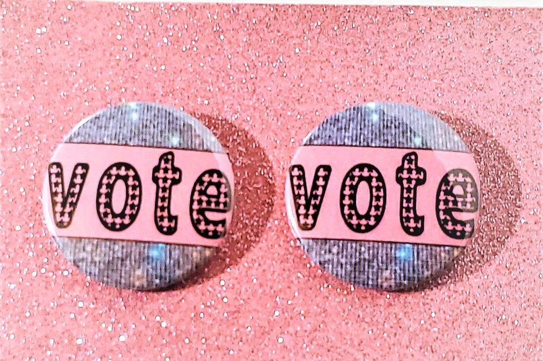 VOTE BLINGY and Stars Pink and Blue Print PINS - Etsy