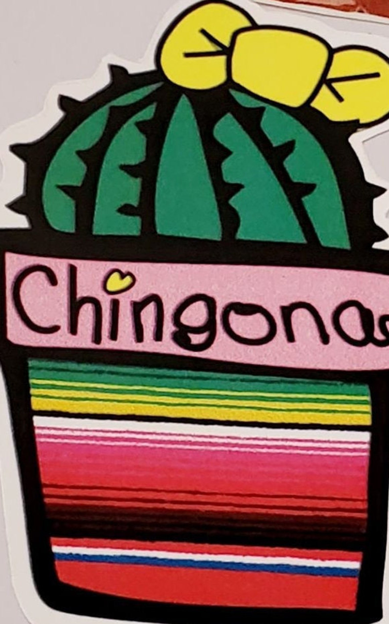 CHINGONA VINYL DECAL Cactus Bow Zarape in Pot Laptop Decal - Etsy