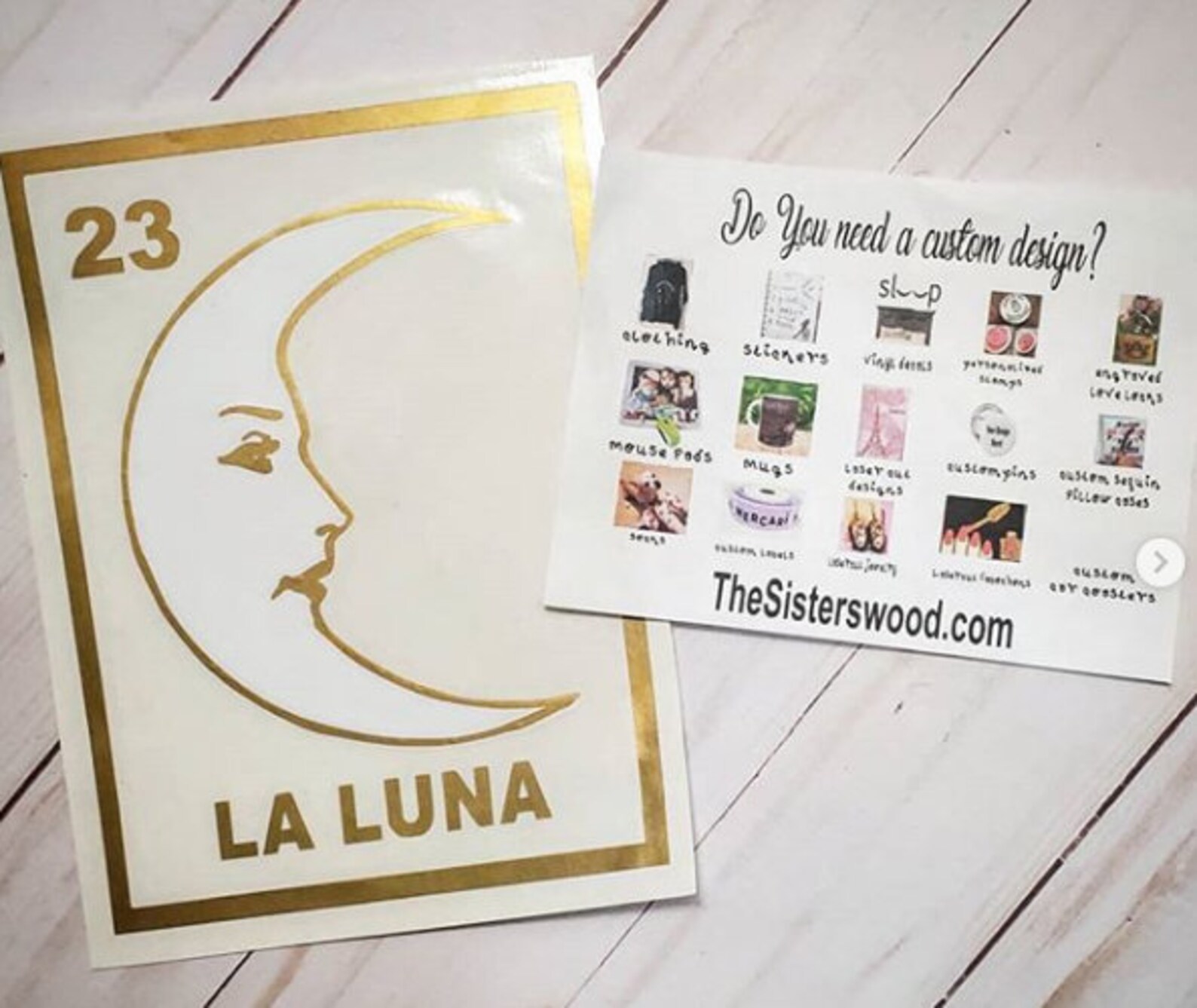 LA LUNA LOTERIA the Moon Vinyl Double Layered Sticker Decal Car, Wall ...